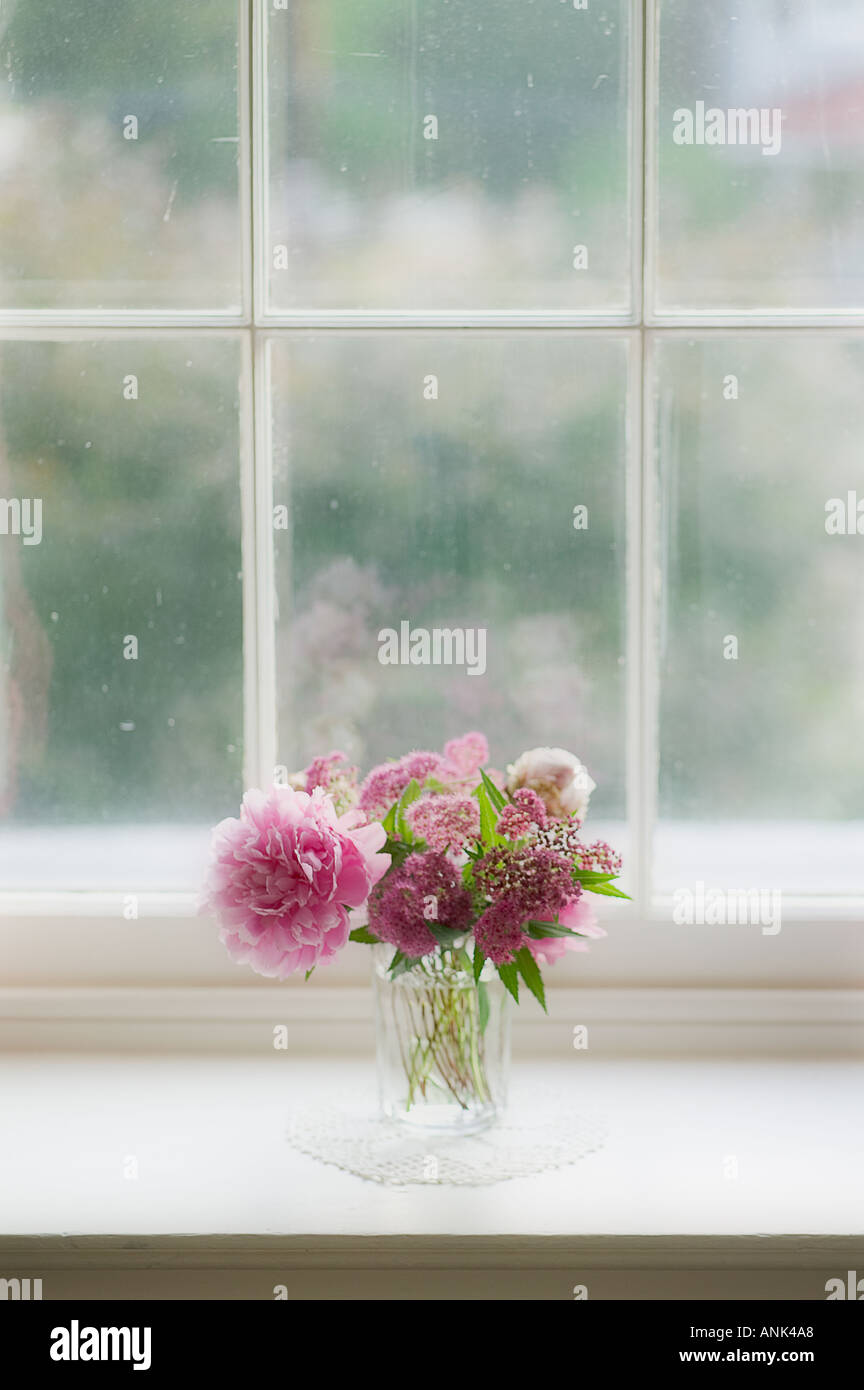 Flowers in Window Sill Stock Photo - Alamy