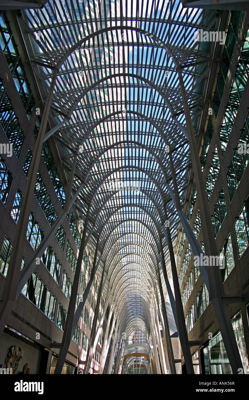 View of Canadian modern architectural roof of glass and metal,Toronto ...