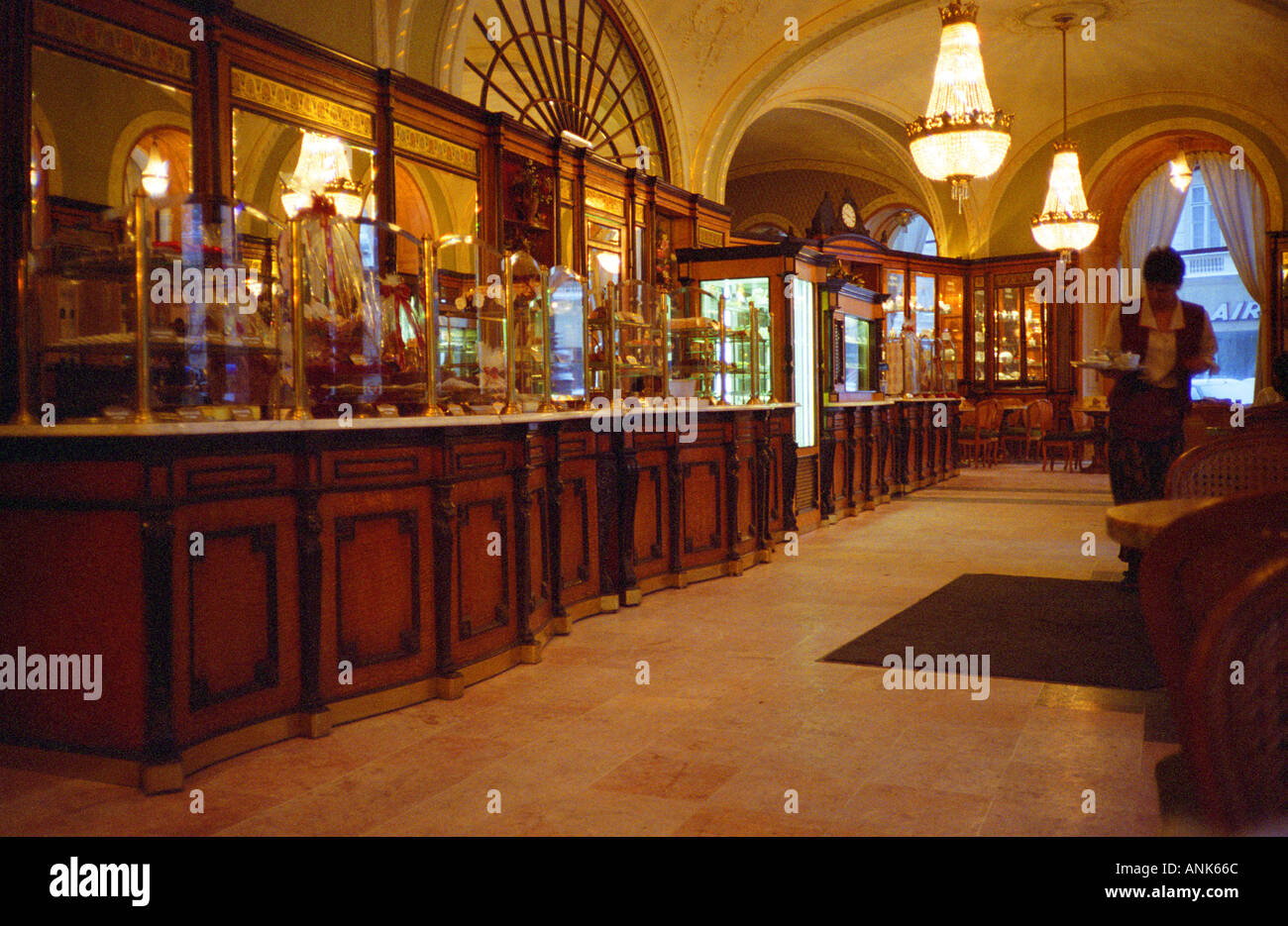 The famous Gerbeaud café in Budapest, well known for its patisseries ...