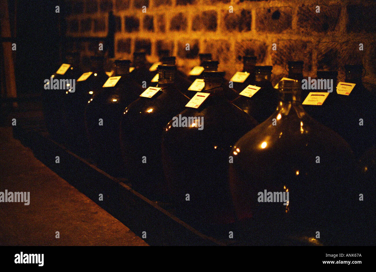 Disznoko winery: demijohns of the rare Tokaj Eszencia in the cellar ...