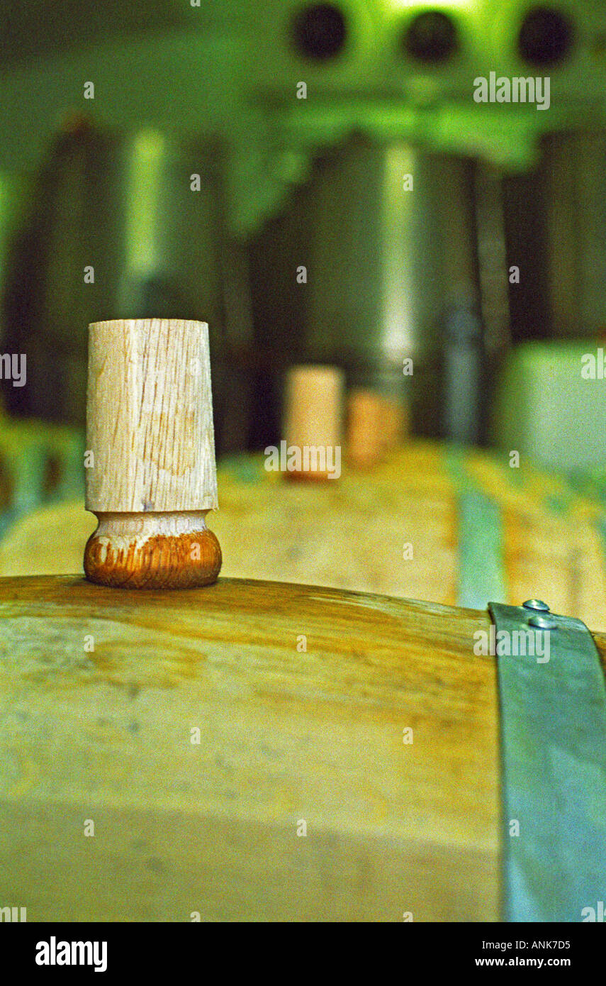 The Royal Tokaji Wine Company winery: Wooden Barrels with fermenting ...