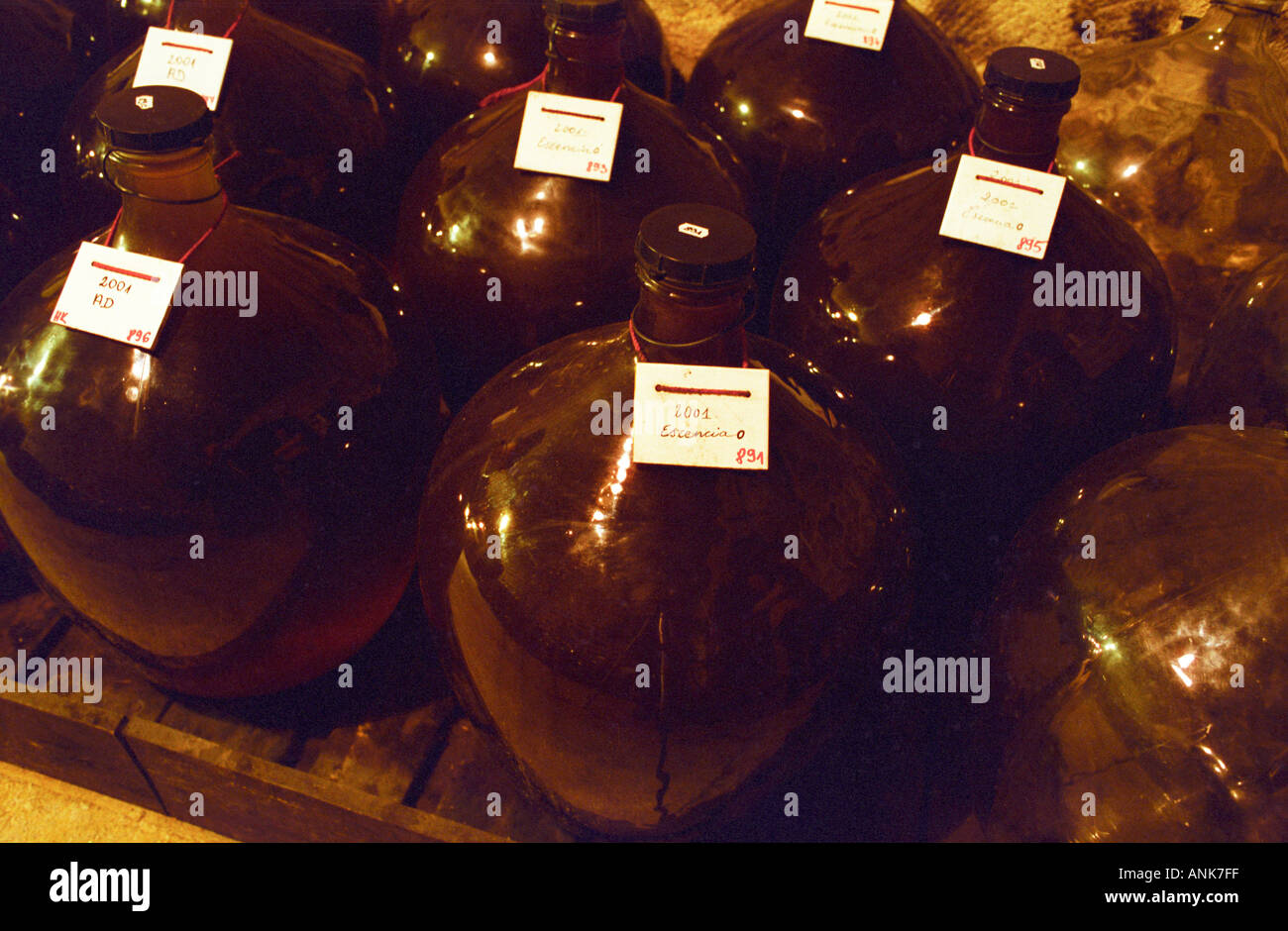 The Disznoko winery in Tokaj: In the underground cellar, glass ...