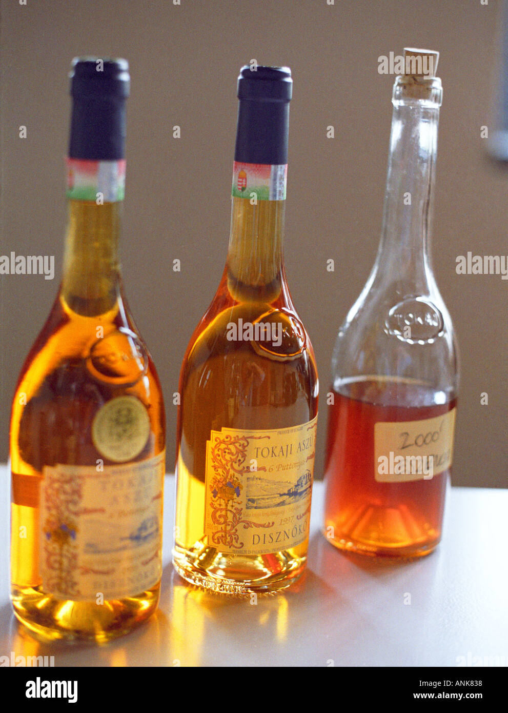 The Disznoko winery in Tokaj: in the tasting room, bottles of Tokaj ...