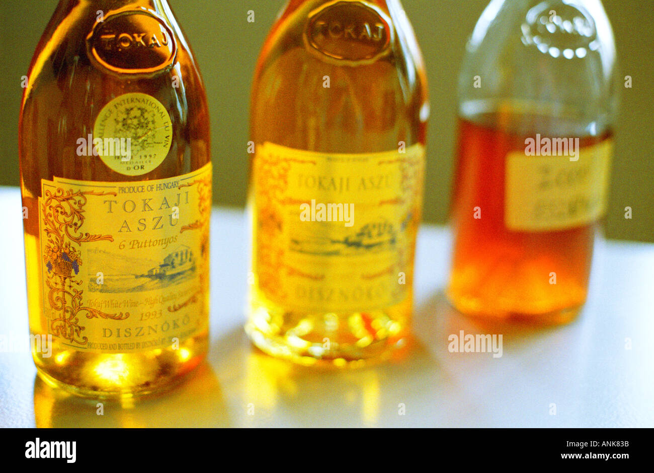 The Disznoko winery in Tokaj: in the tasting room, bottles of Tokaj ...