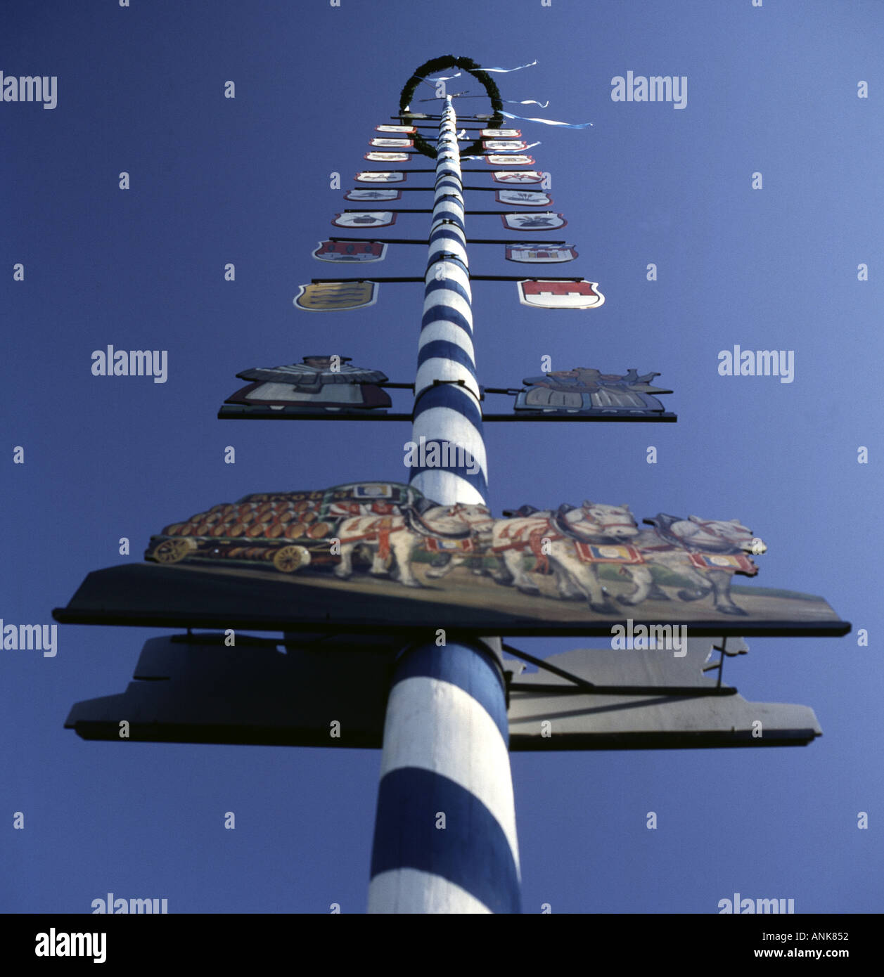 May pole in Bavaria Germany. Photo by Willy Matheisl Stock Photo - Alamy
