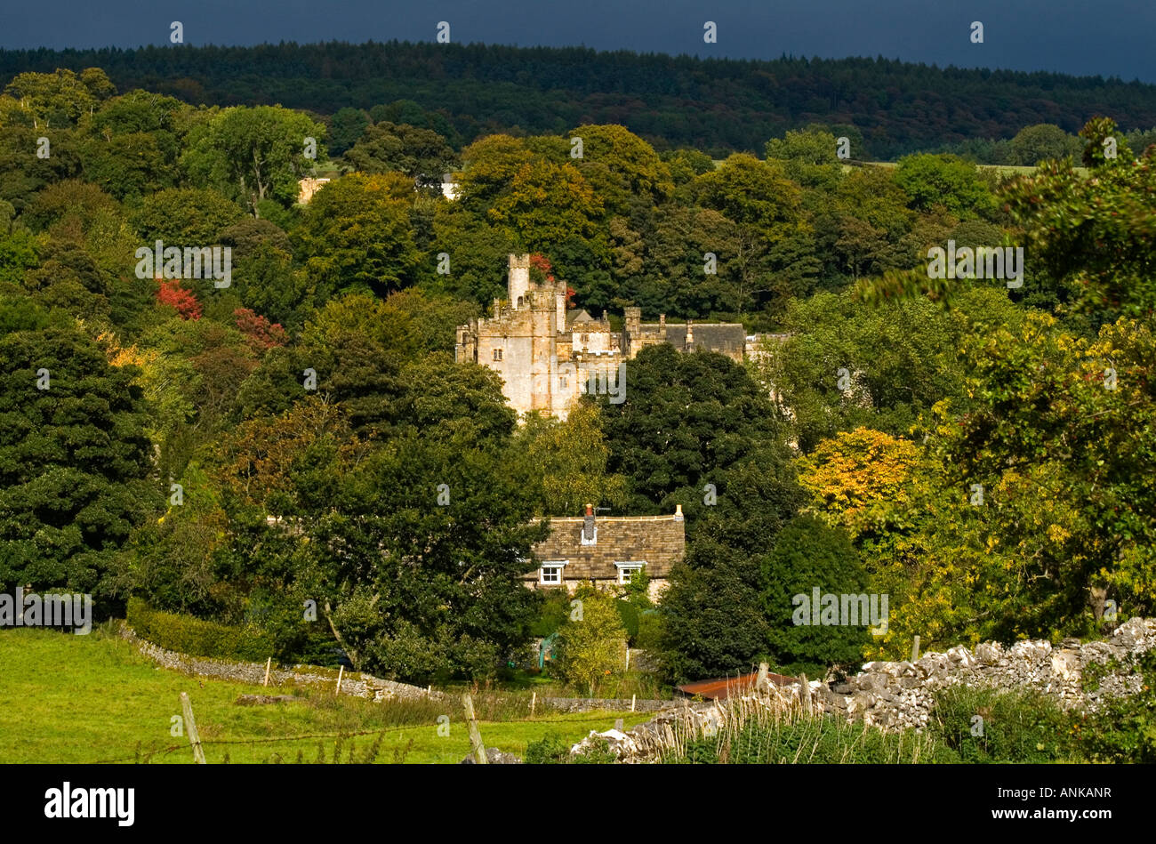 View of Haddon Hall near Bakewell in the Peak District National Park ...