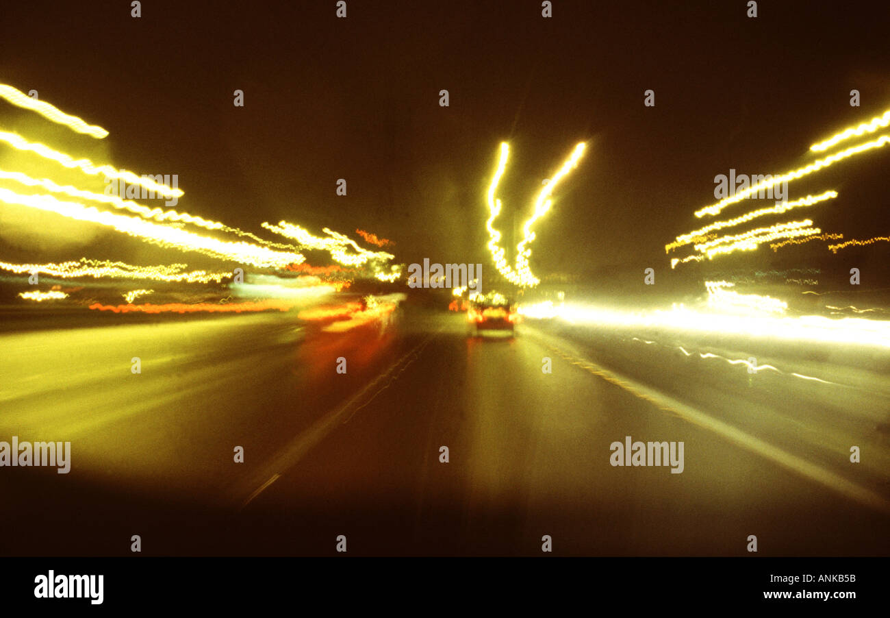 Light trails from vehicles and streetlamps on a motorway Stock Photo ...