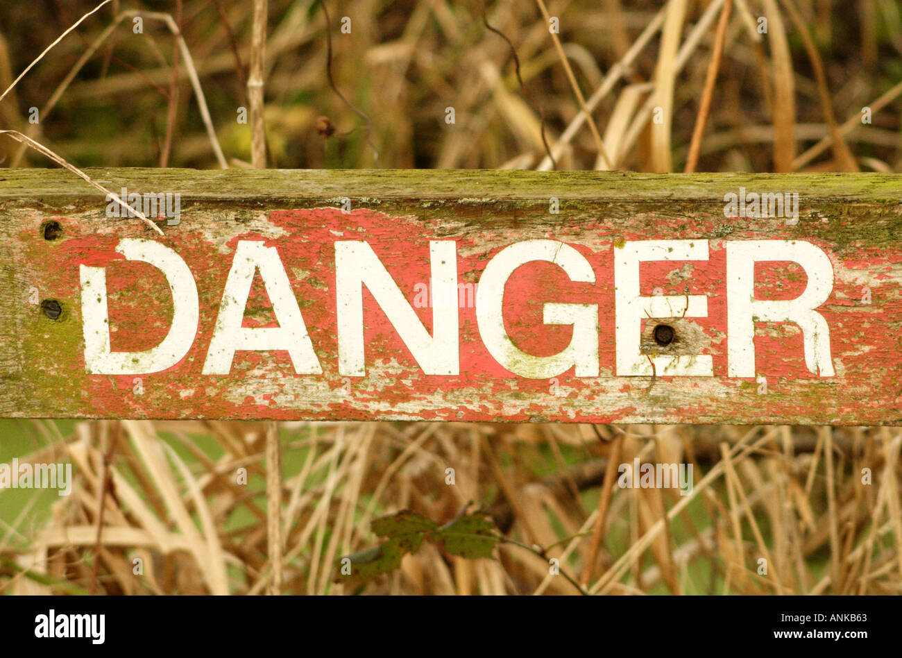 Danger warning sign Stock Photo - Alamy