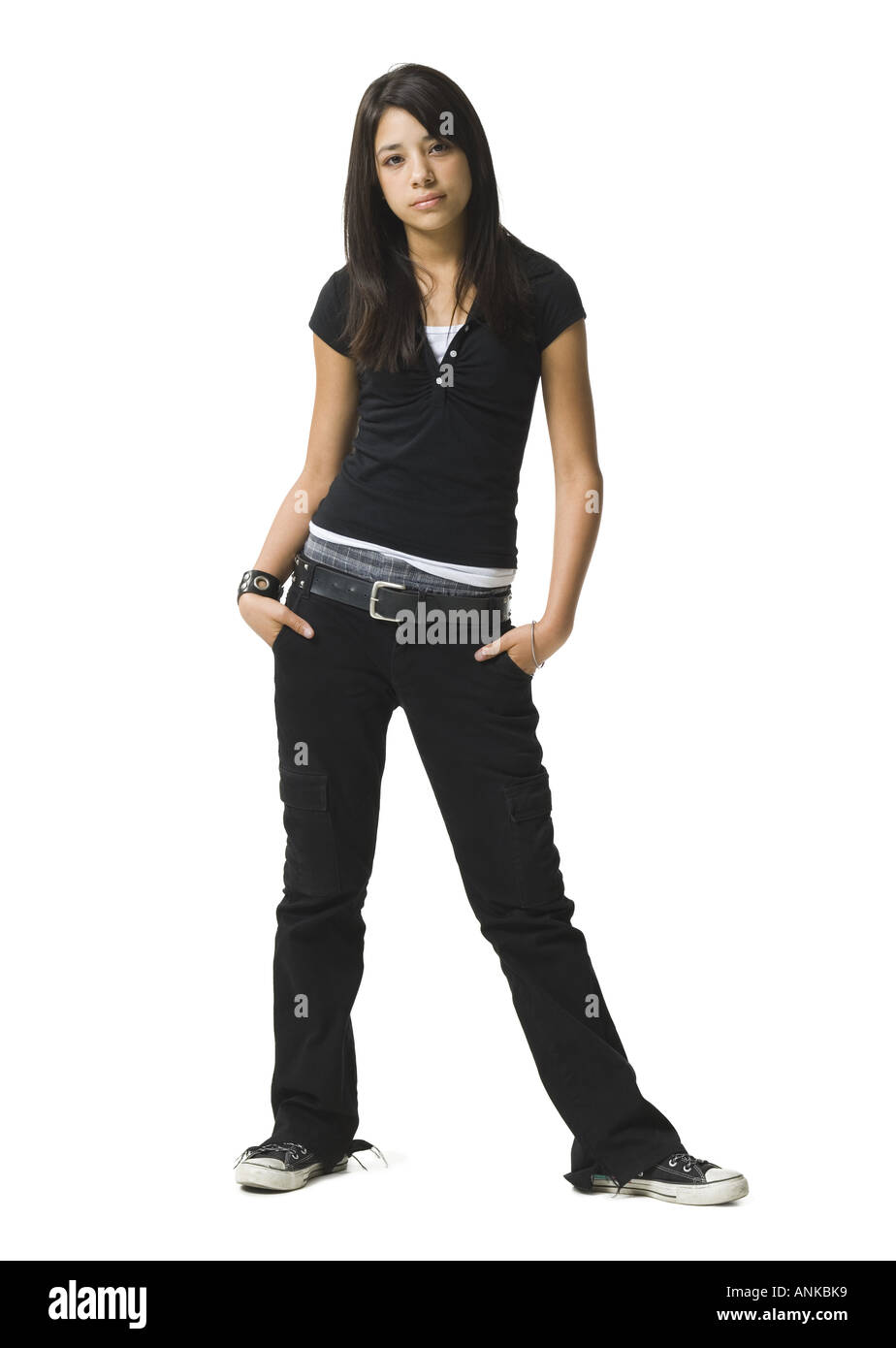 Portrait of a teenage girl looking serious Stock Photo - Alamy