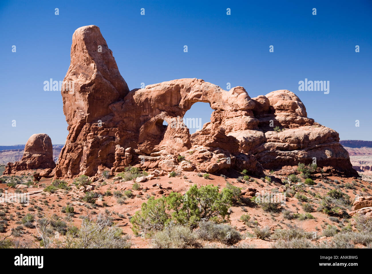 Turret Arch - Rock formation in Arches National Park in Utah, USA Stock ...