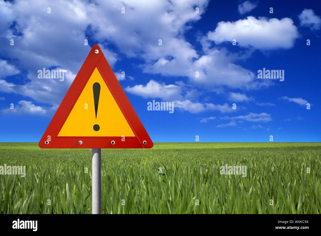Landscape and warning sign Stock Photo - Alamy