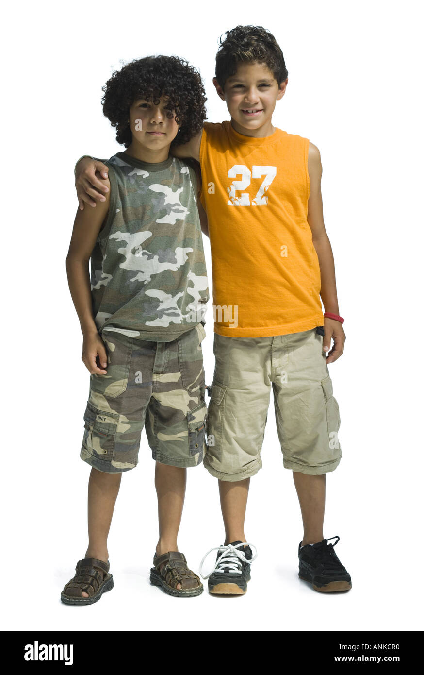 Portrait of two boys standing Stock Photo - Alamy