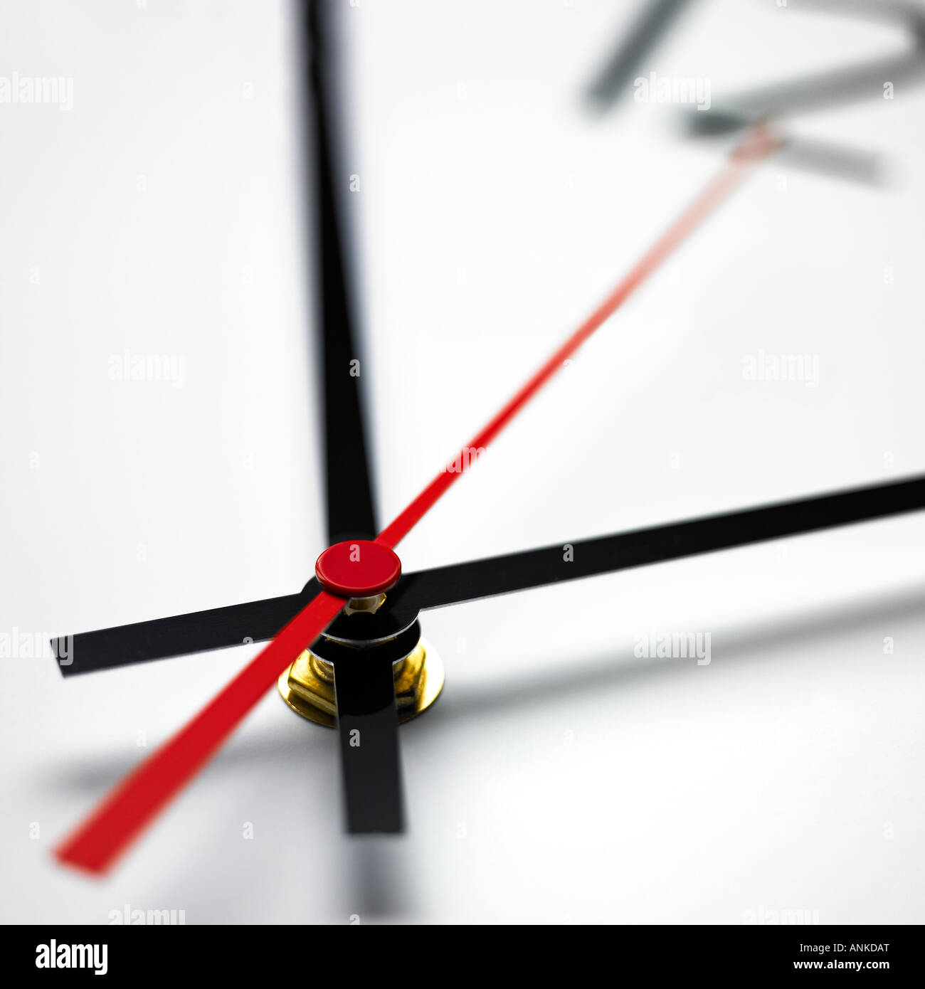White clock dial with hour, minute and second hands Stock Photo - Alamy