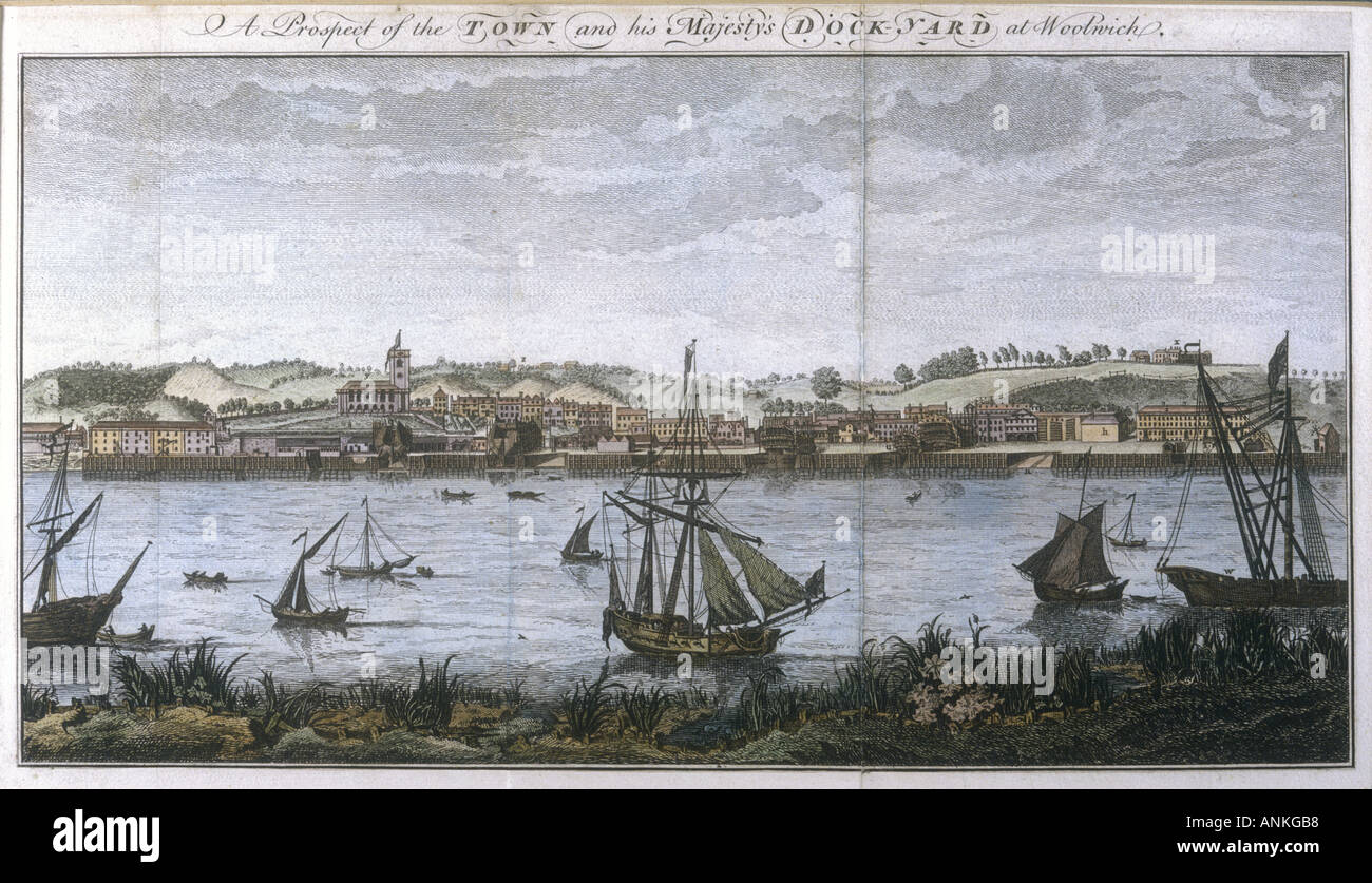 Woolwich Dockyard 1770 Stock Photo - Alamy