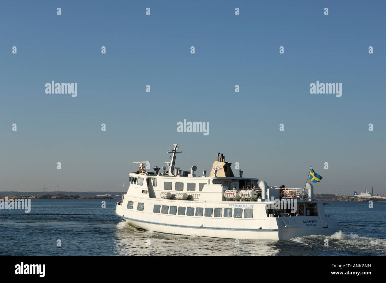 Ferry boat on the open water Stock Photo - Alamy