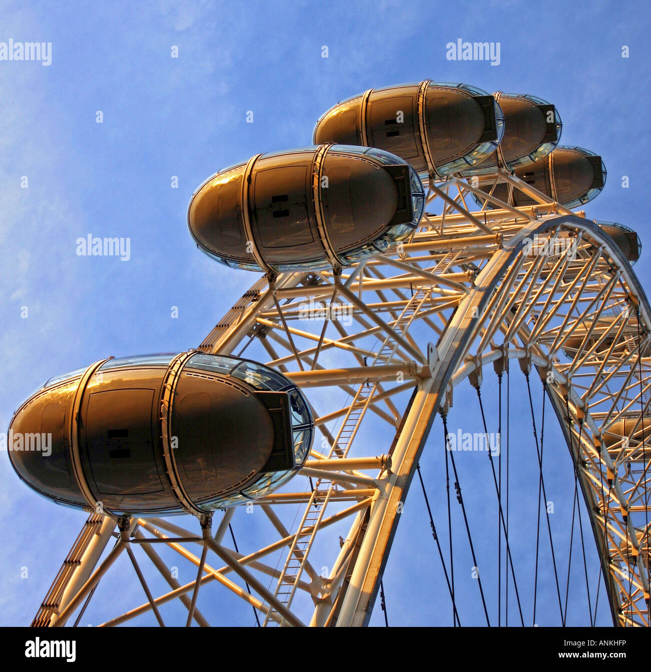 London Eye pods against blue sky,London,United Kingdom Stock Photo - Alamy
