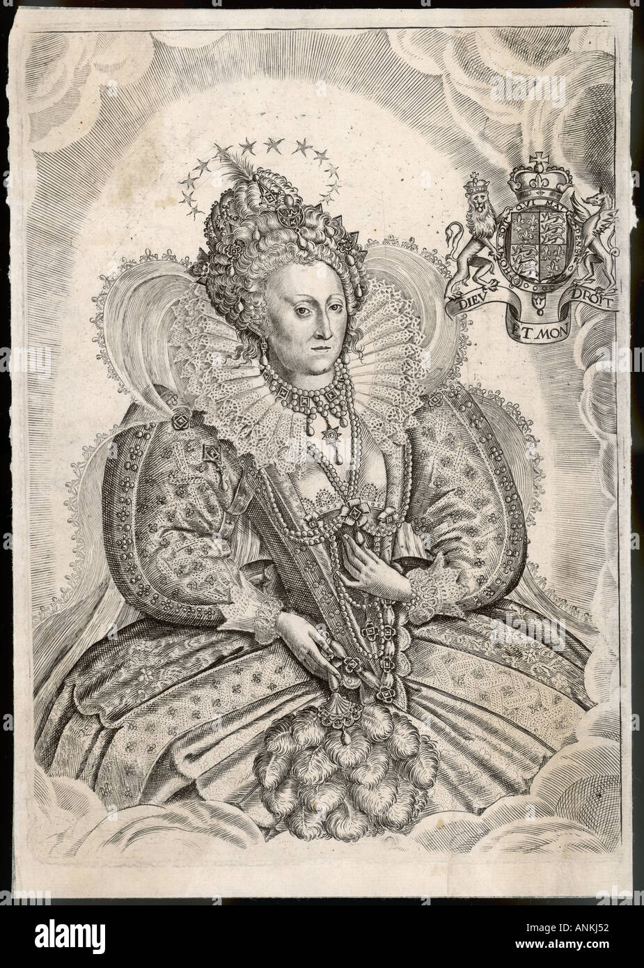 Elizabeth i portrait fan feather hi-res stock photography and images ...