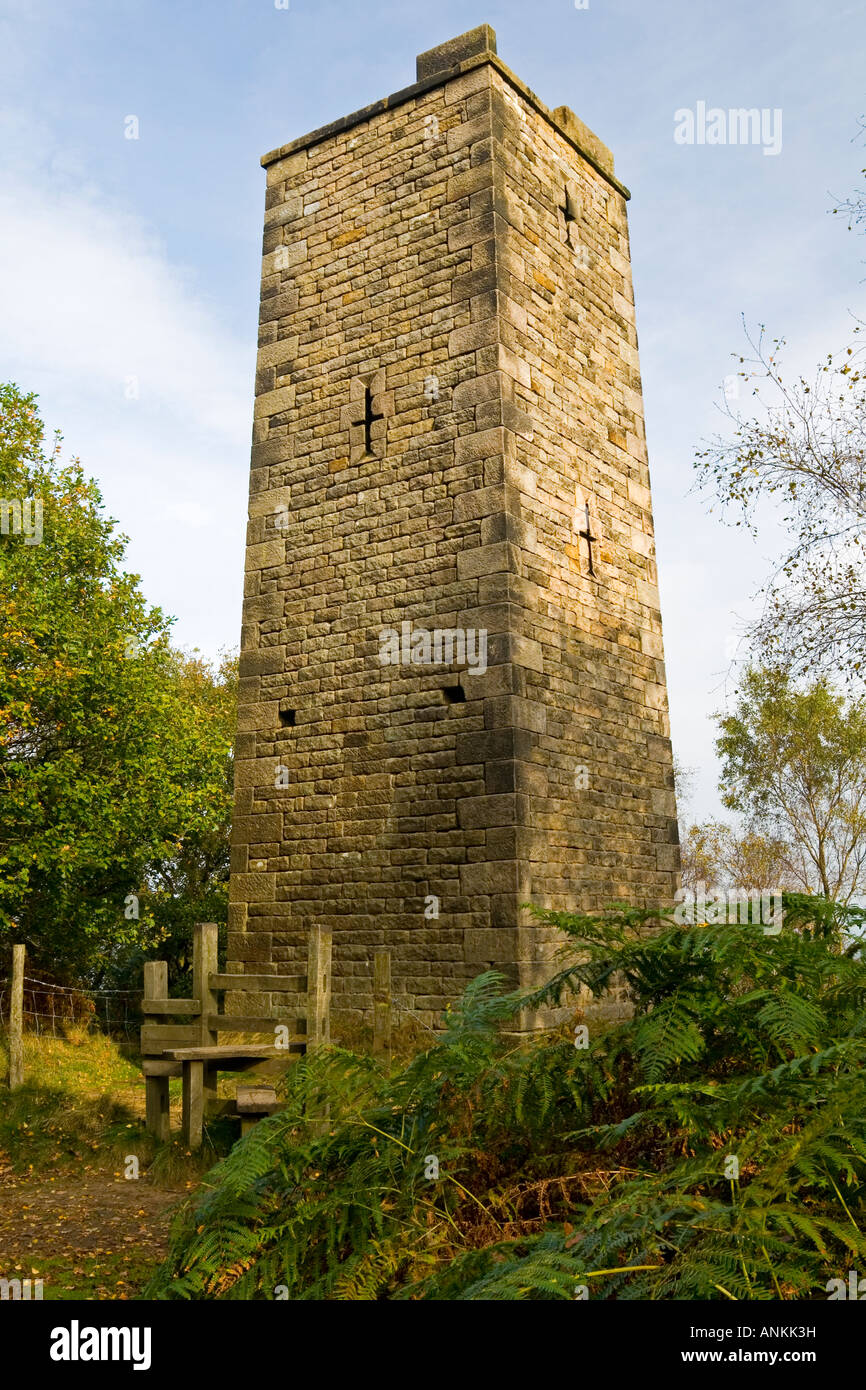 The Earl Grey Tower commemorating the 1832 Reform Bill on Stanton Moor ...
