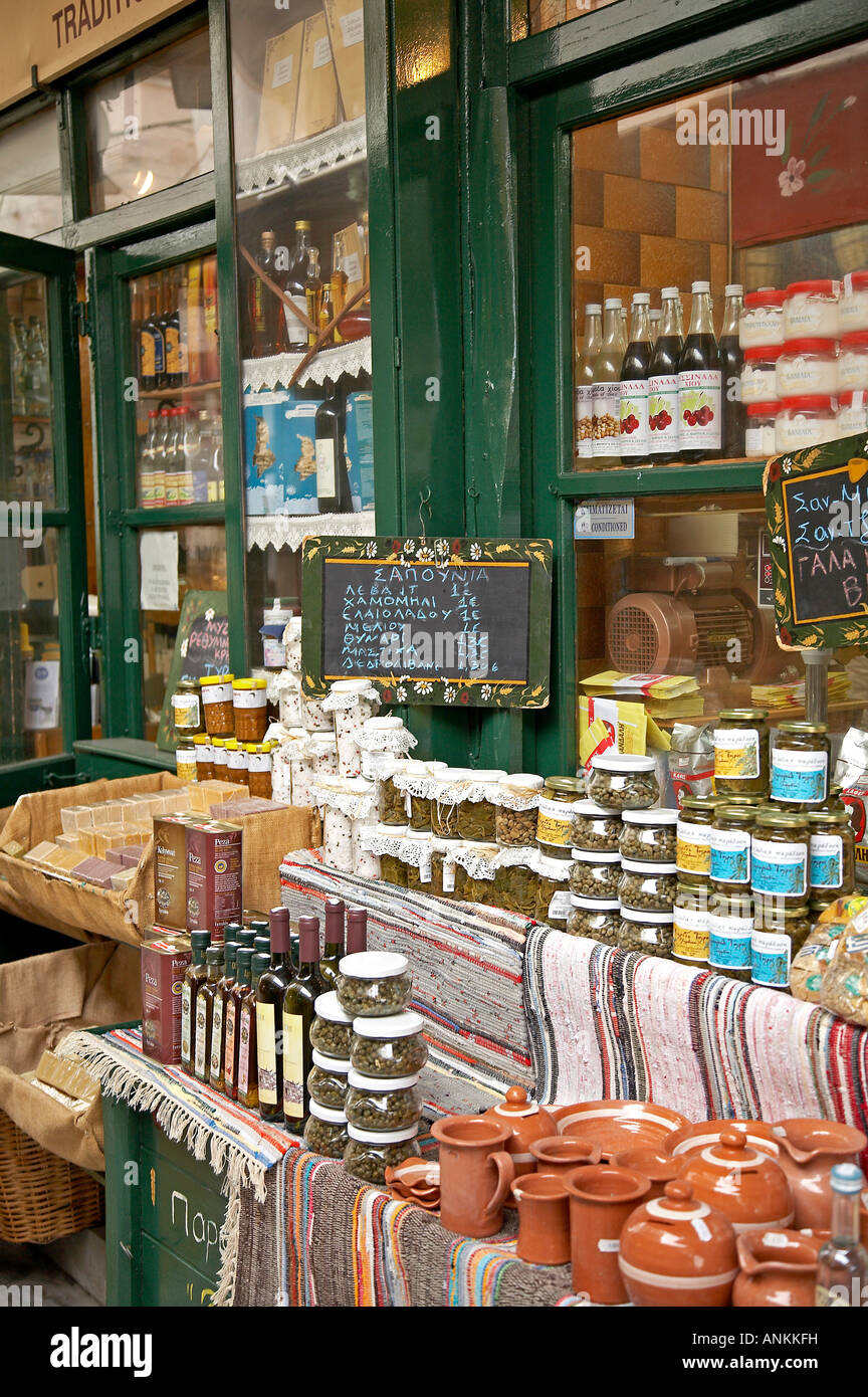 Display of traditional products of Syros Stock Photo - Alamy