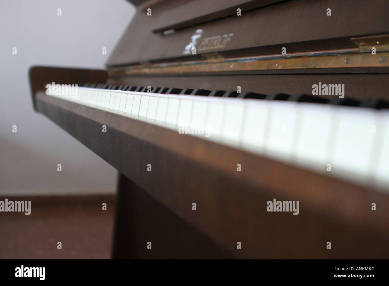 Piano keys fading into the distance Stock Photo - Alamy