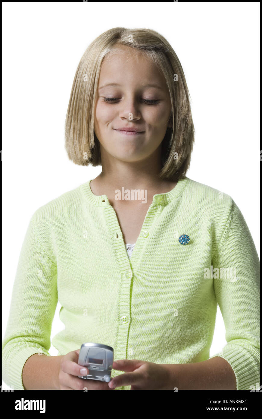 A young girl sending a text message Stock Photo - Alamy