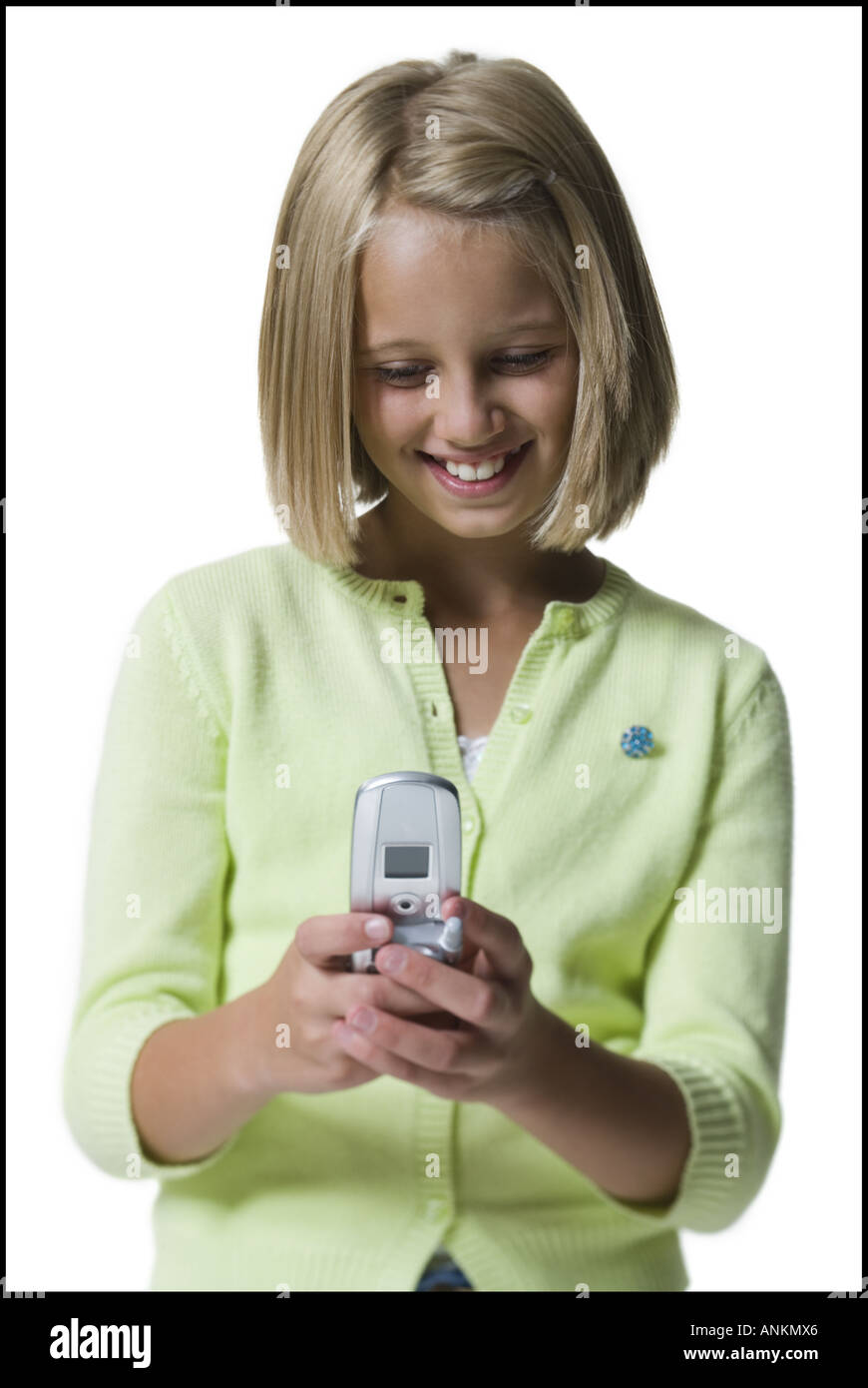 A young girl sending a text message Stock Photo - Alamy