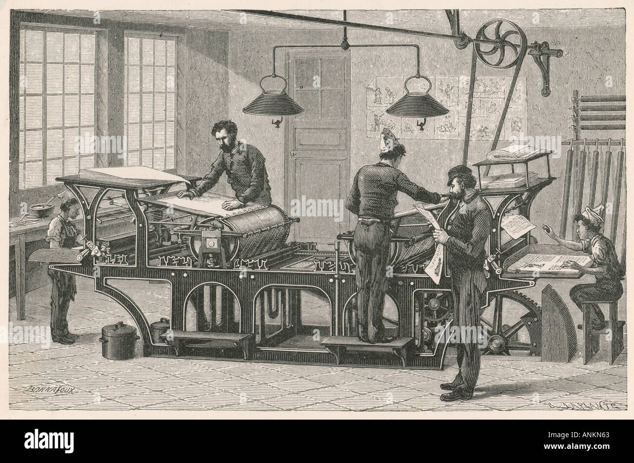 Steam Book Press 1877 Stock Photo - Alamy