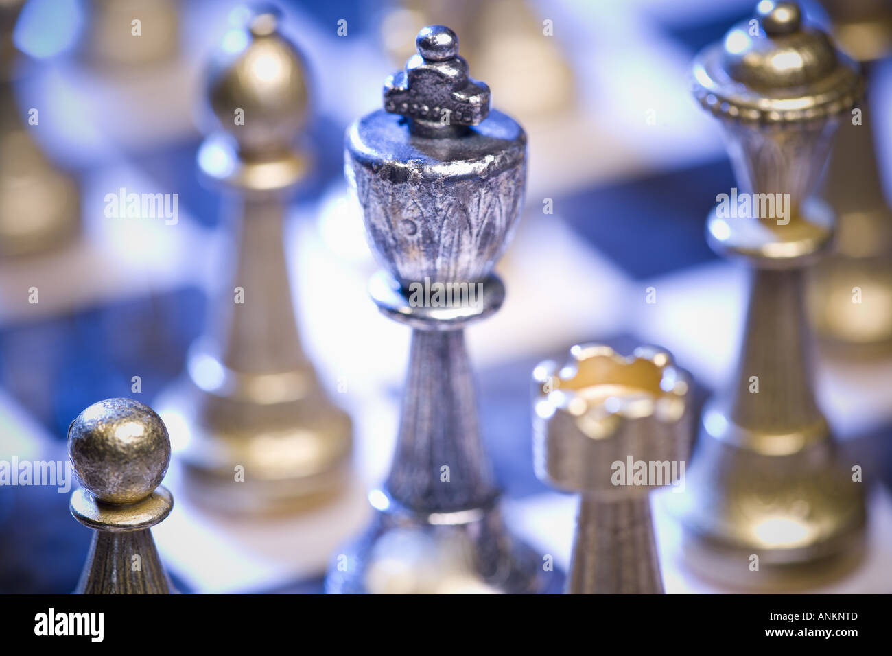 Close up of chess pieces on a chessboard Stock Photo - Alamy