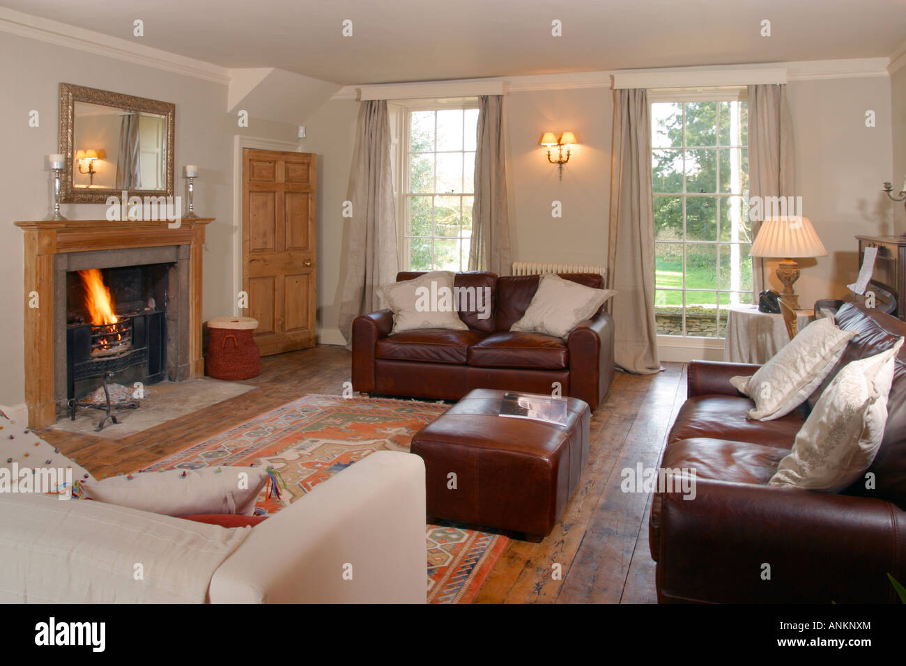 UK property, house interior, traditional style living room Stock Photo ...