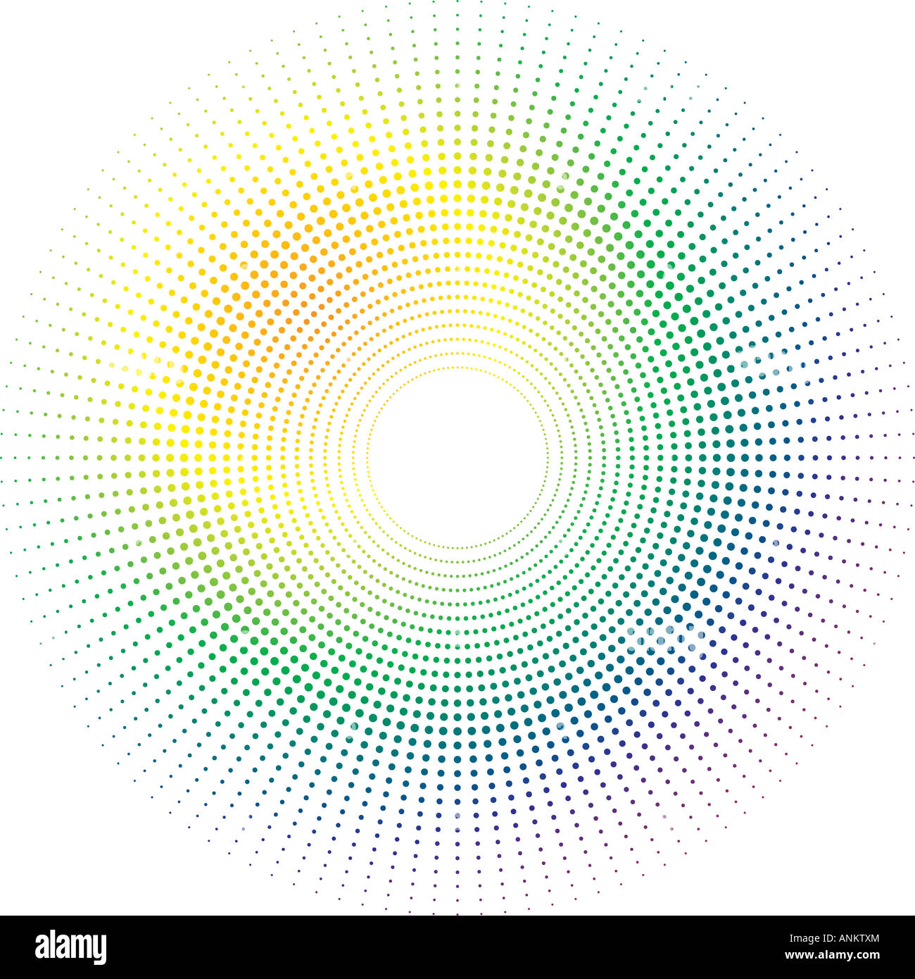 Illustrated rainbow sun made out of a circular design radiating out ...
