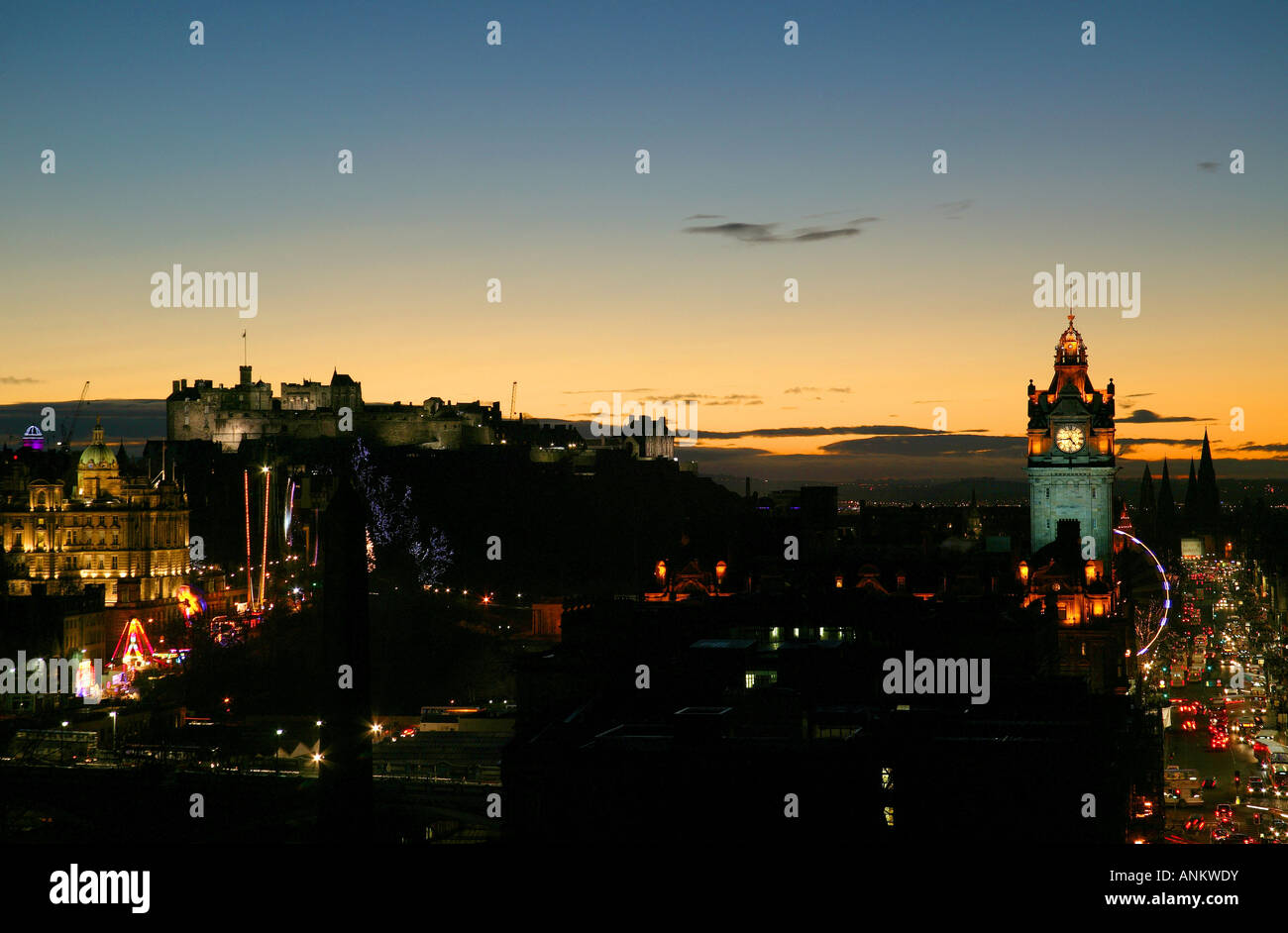 Edinburgh cityscape dusk scotland december hi-res stock photography and ...