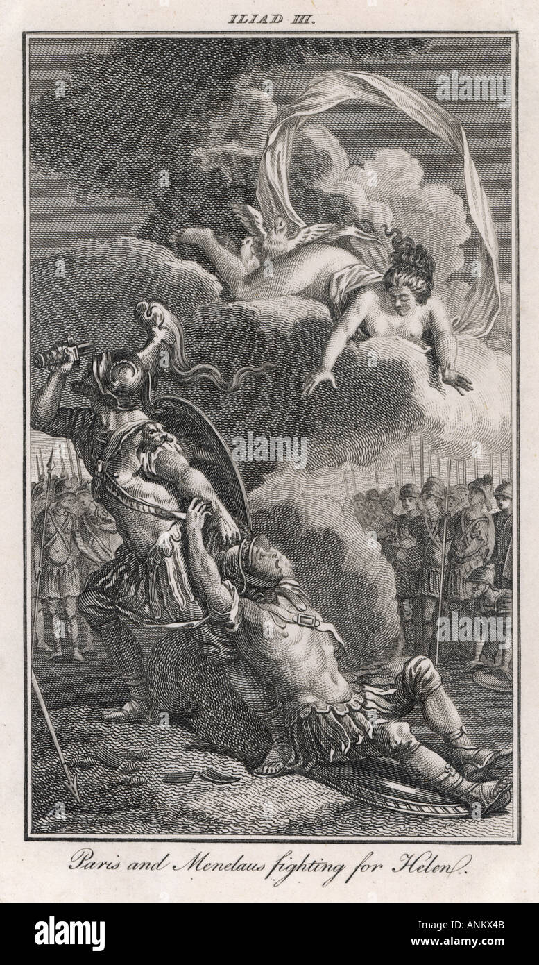 Menelaus Fights Paris Stock Photo - Alamy