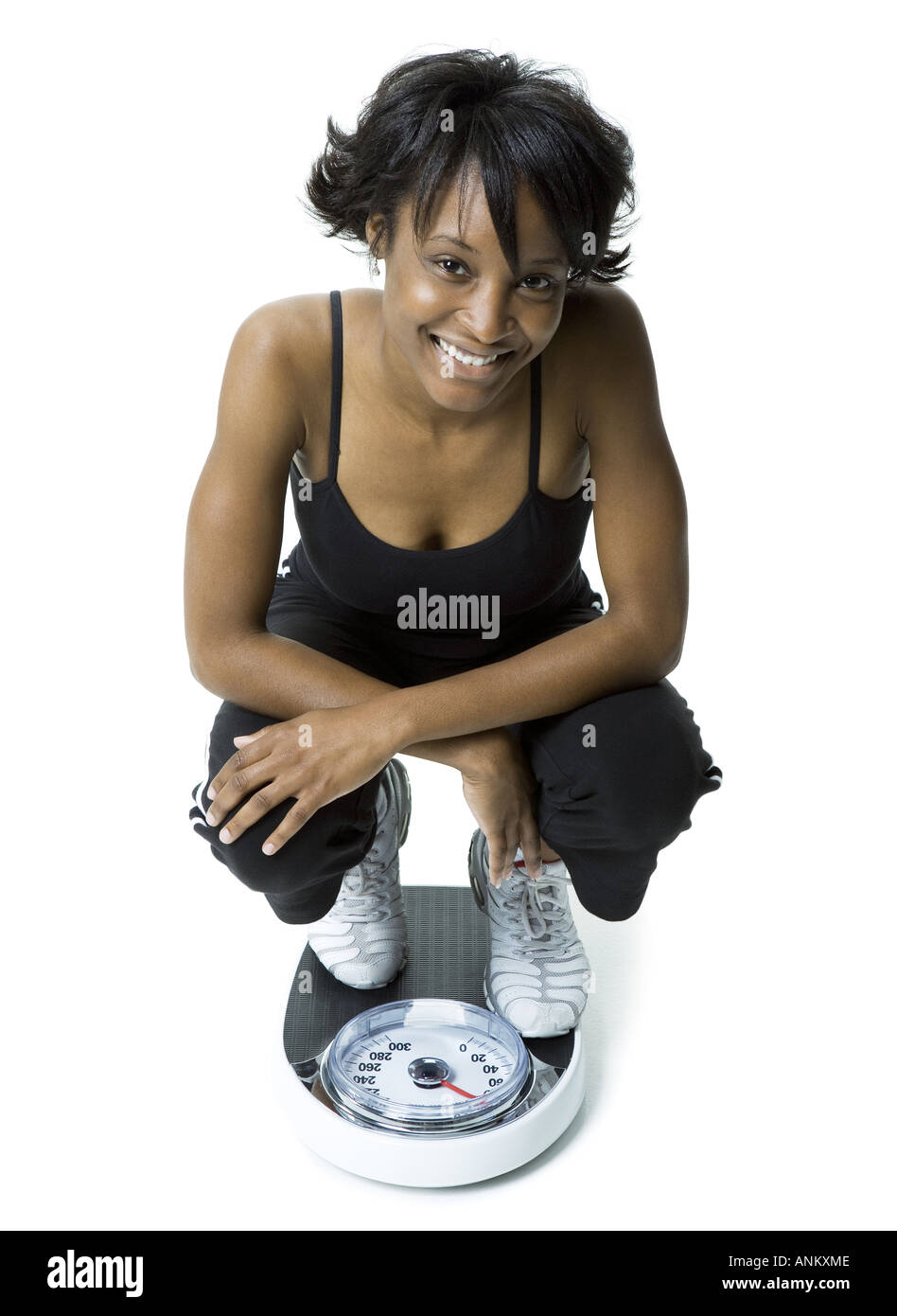 Portrait of a young woman on a scale Stock Photo - Alamy