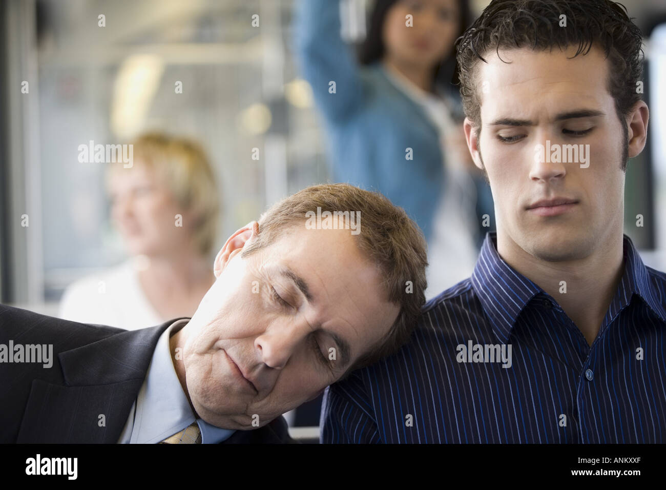 Sleeping on shoulder in bus hi-res stock photography and images - Alamy
