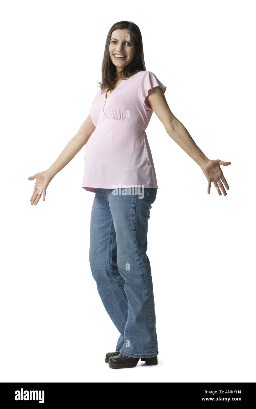 Profile shot young pregnant Cut Out Stock Images & Pictures - Alamy