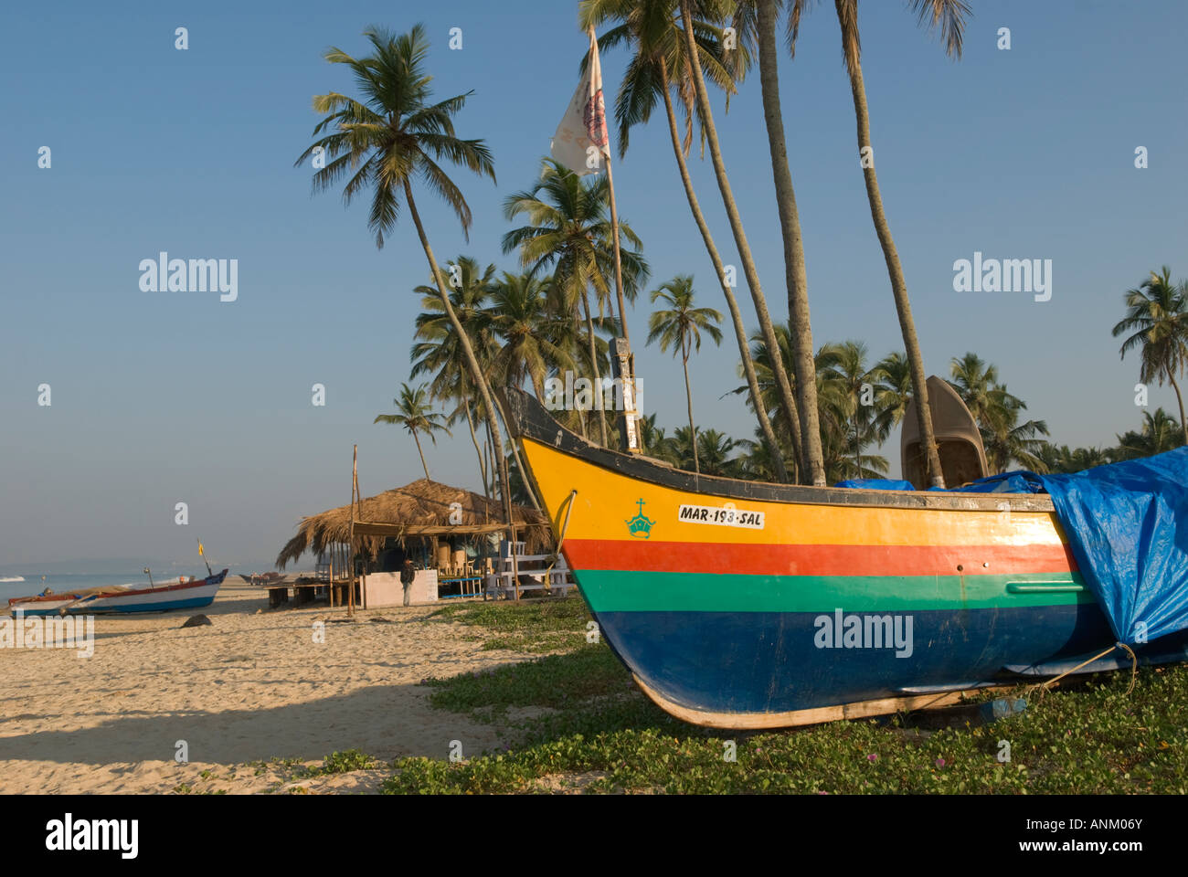 Fishing boat Colva Beach Goa India Stock Photo - Alamy