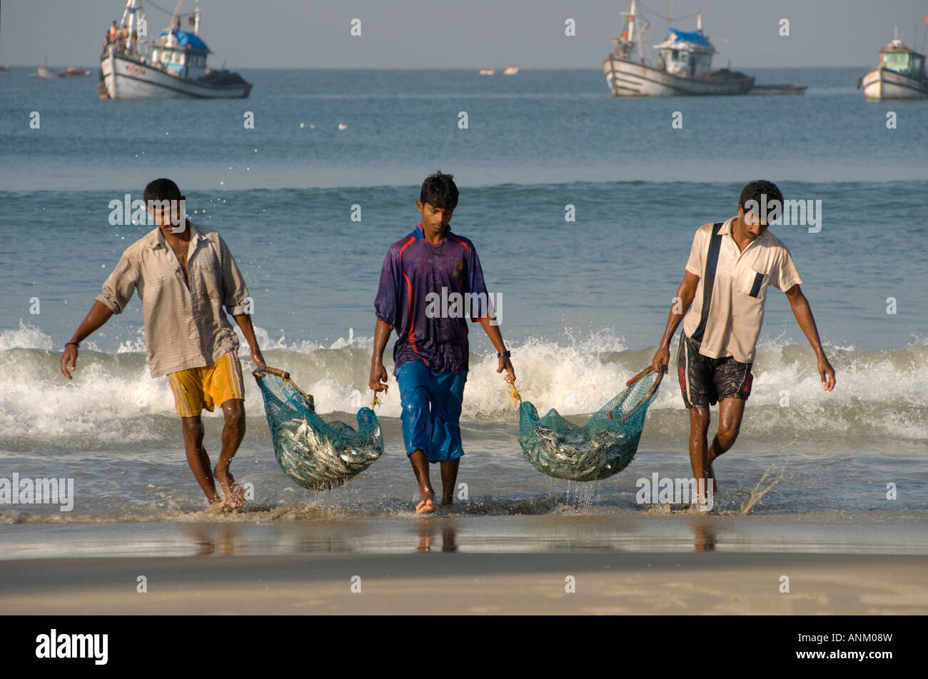 Fishermen Colva Beach Goa India Stock Photo - Alamy