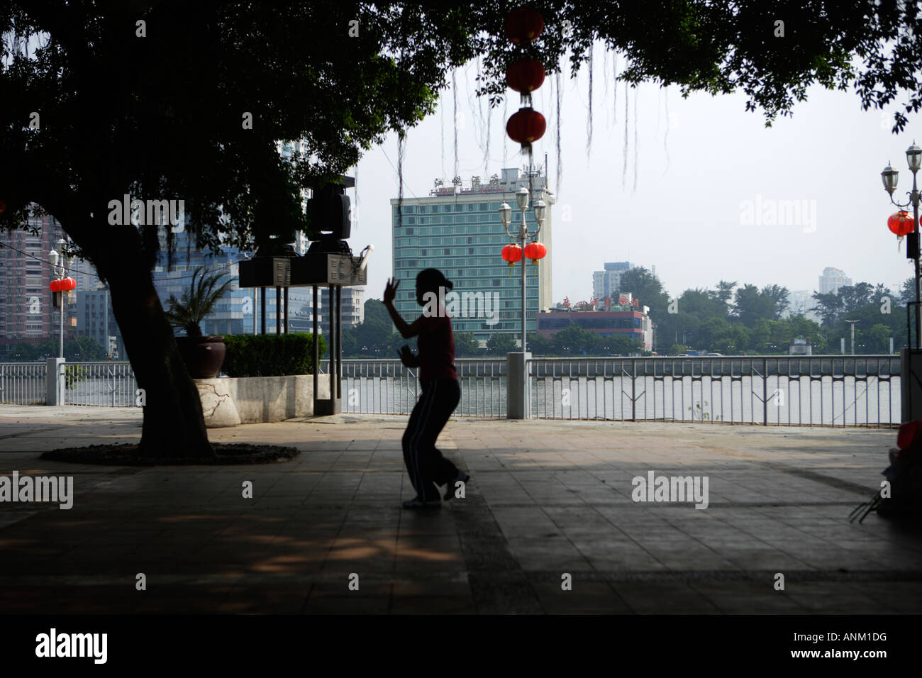 Morning Tai Chi, Shamian Dao Sand Surface Island, Guangzhou, China ...