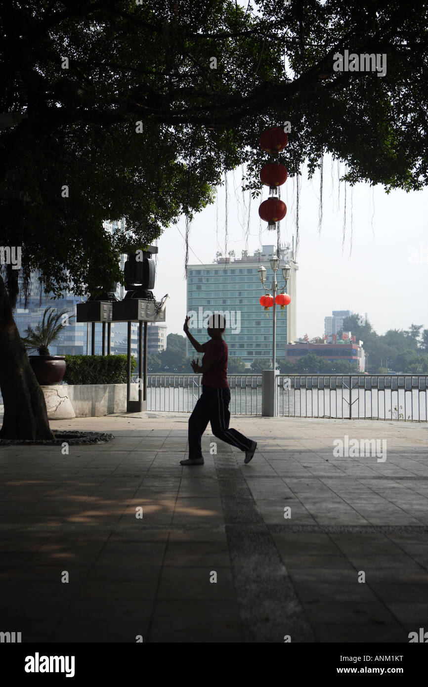 Morning Tai Chi, Shamian Dao Sand Surface Island, Guangzhou, China ...