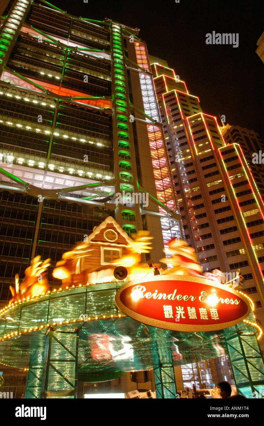 HSBC building Reindeer Express and Christmas lights Hong Kong Stock ...