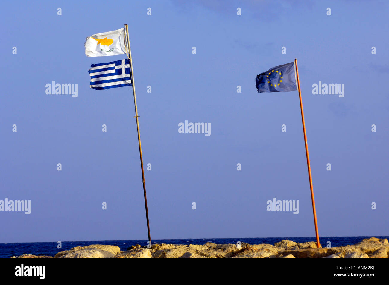 Flags of greece and cyprus hi-res stock photography and images - Alamy