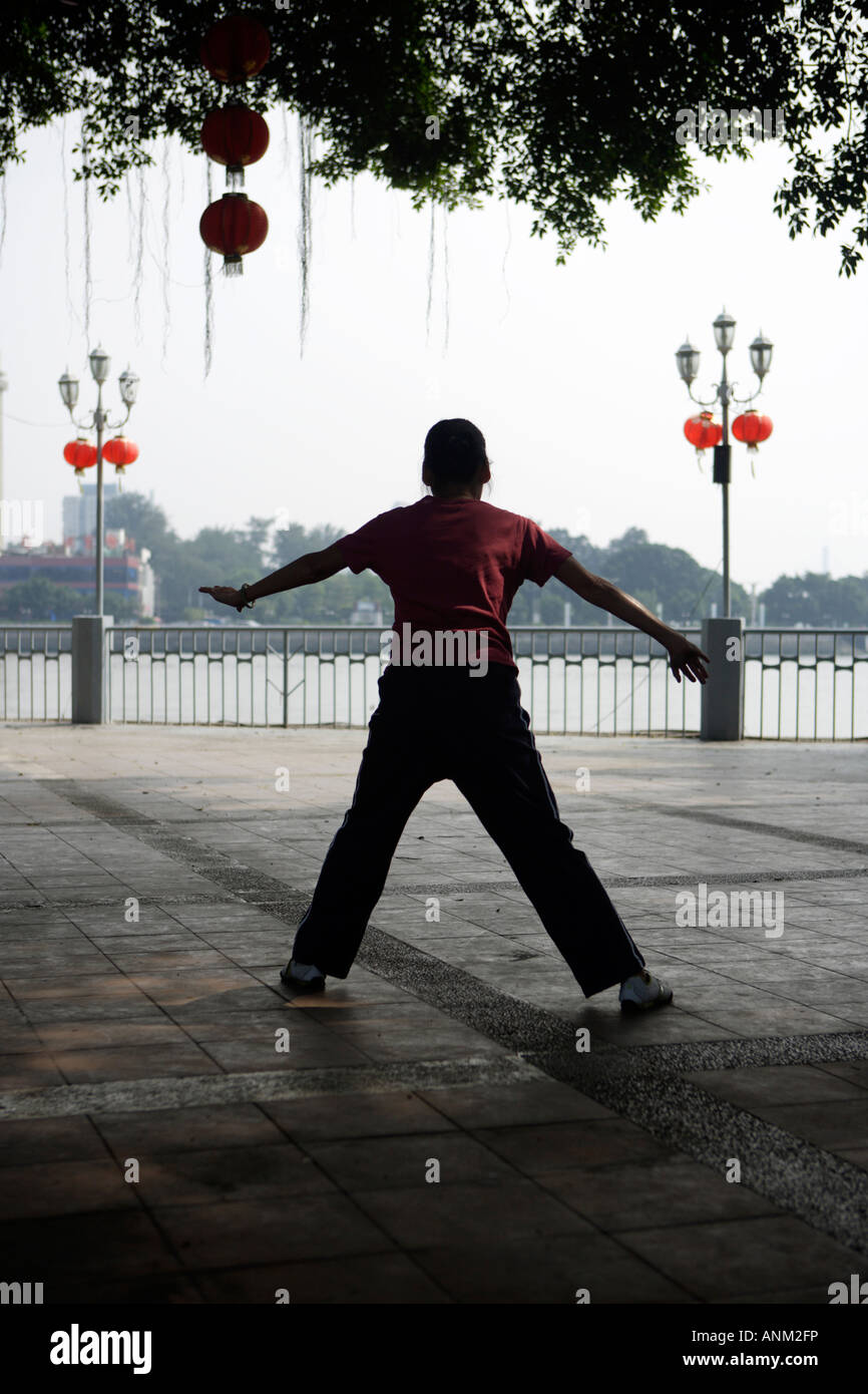Morning Tai Chi, Shamian Dao Sand Surface Island, Guangzhou, China ...