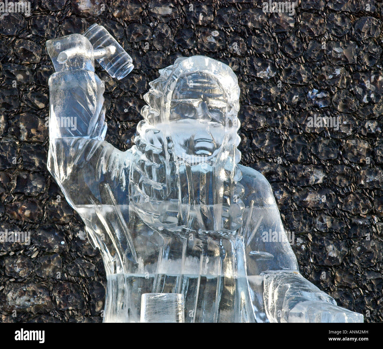 Ice sculpture of The judge in Norwich, UK Stock Photo - Alamy