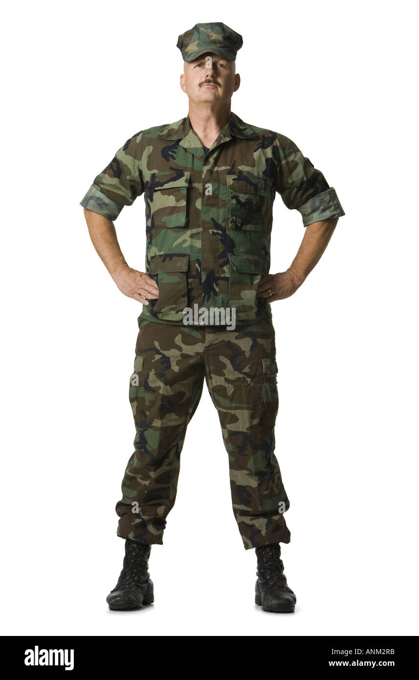 Army man in full uniform Cut Out Stock Images & Pictures - Alamy