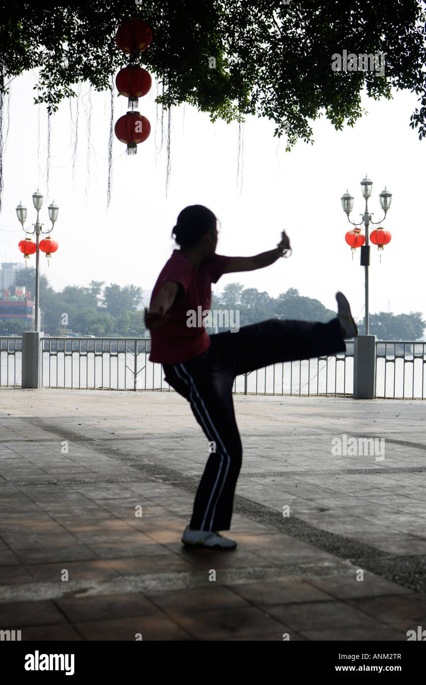 Morning Tai Chi, Shamian Dao Sand Surface Island, Guangzhou, China ...