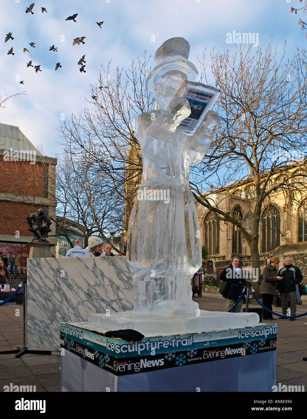 Ice sculpture of the reading 'Victorian Gentleman on Hay Hill' in ...