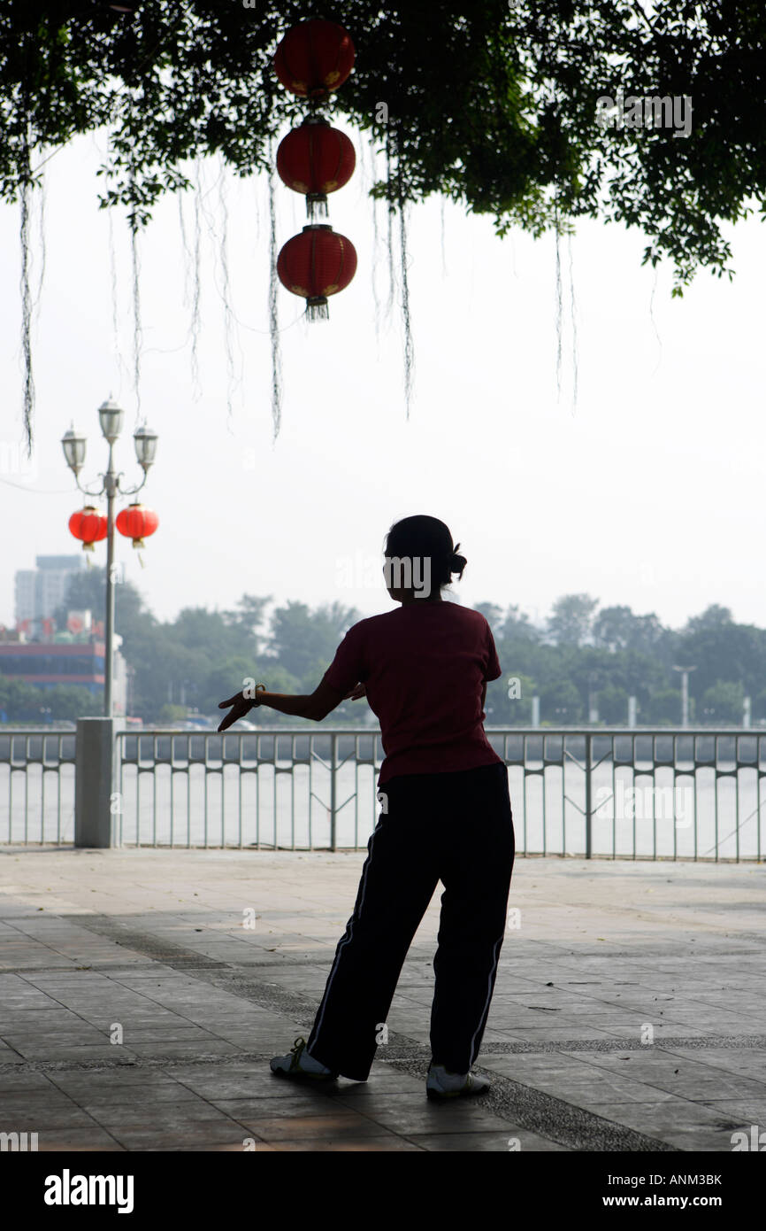 Morning Tai Chi, Shamian Dao Sand Surface Island, Guangzhou, China ...
