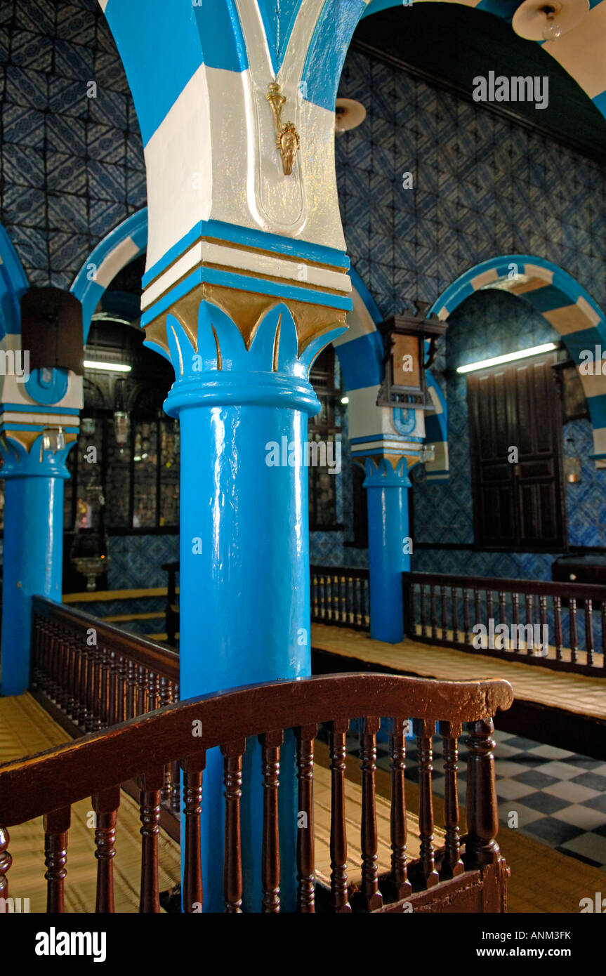 The brightly coloured interior of El-Ghriba Synagogue Stock Photo - Alamy