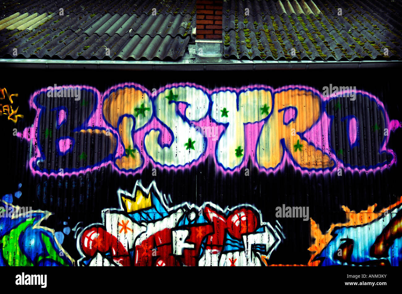 bistro graffiti wall colour food dining modern art Stock Photo - Alamy