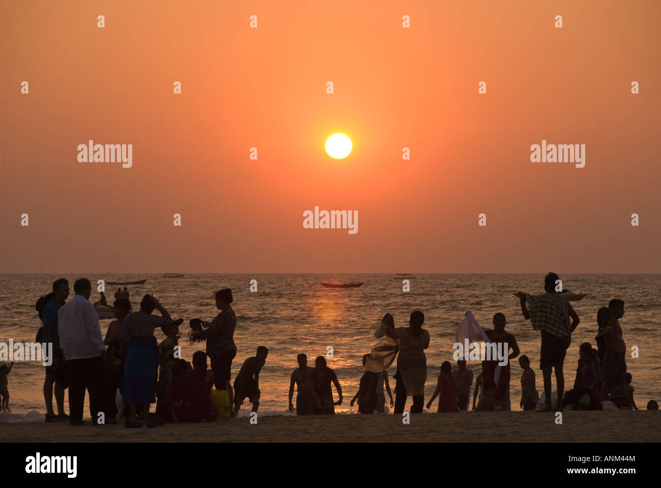Sunset Colva Beach Goa India Stock Photo - Alamy